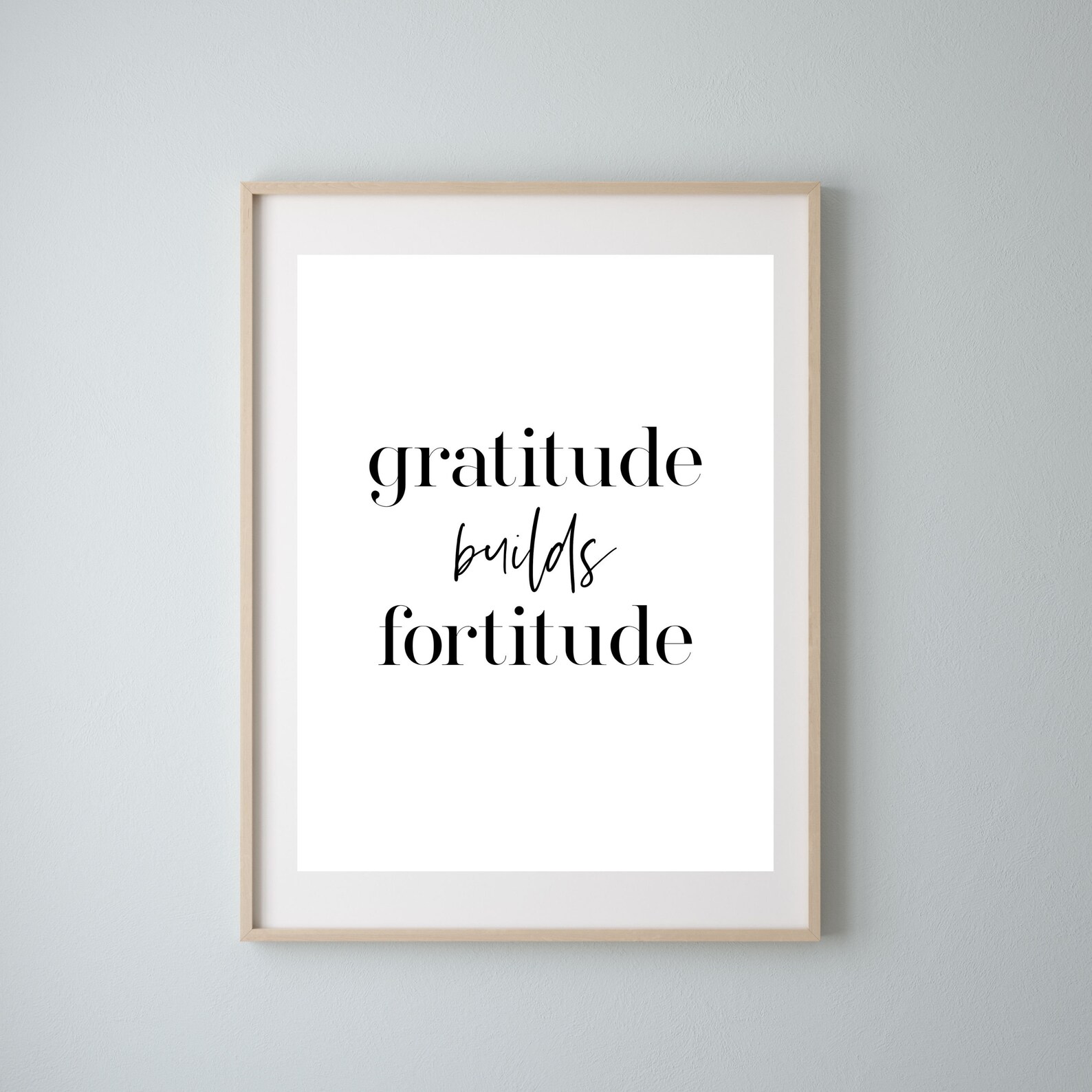Gratitude Builds Fortitude Inspirational Wall Art Quote - Etsy