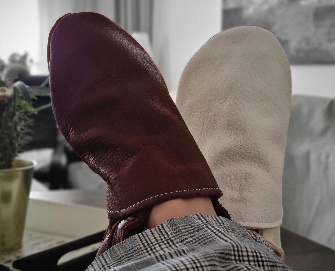 Italian Leather Barefoot Slippers – Handmade With Soft Elastic Closure ...