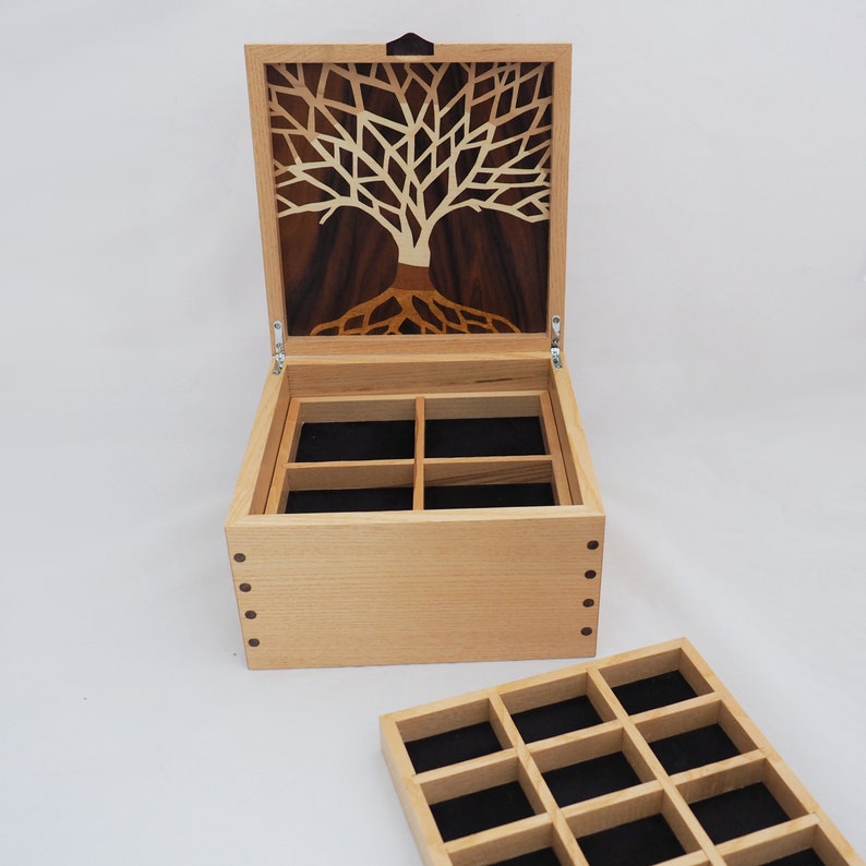 Large Wooden Jewellery Box, Jewellery Box, Tree of Life Keepsake Box ...
