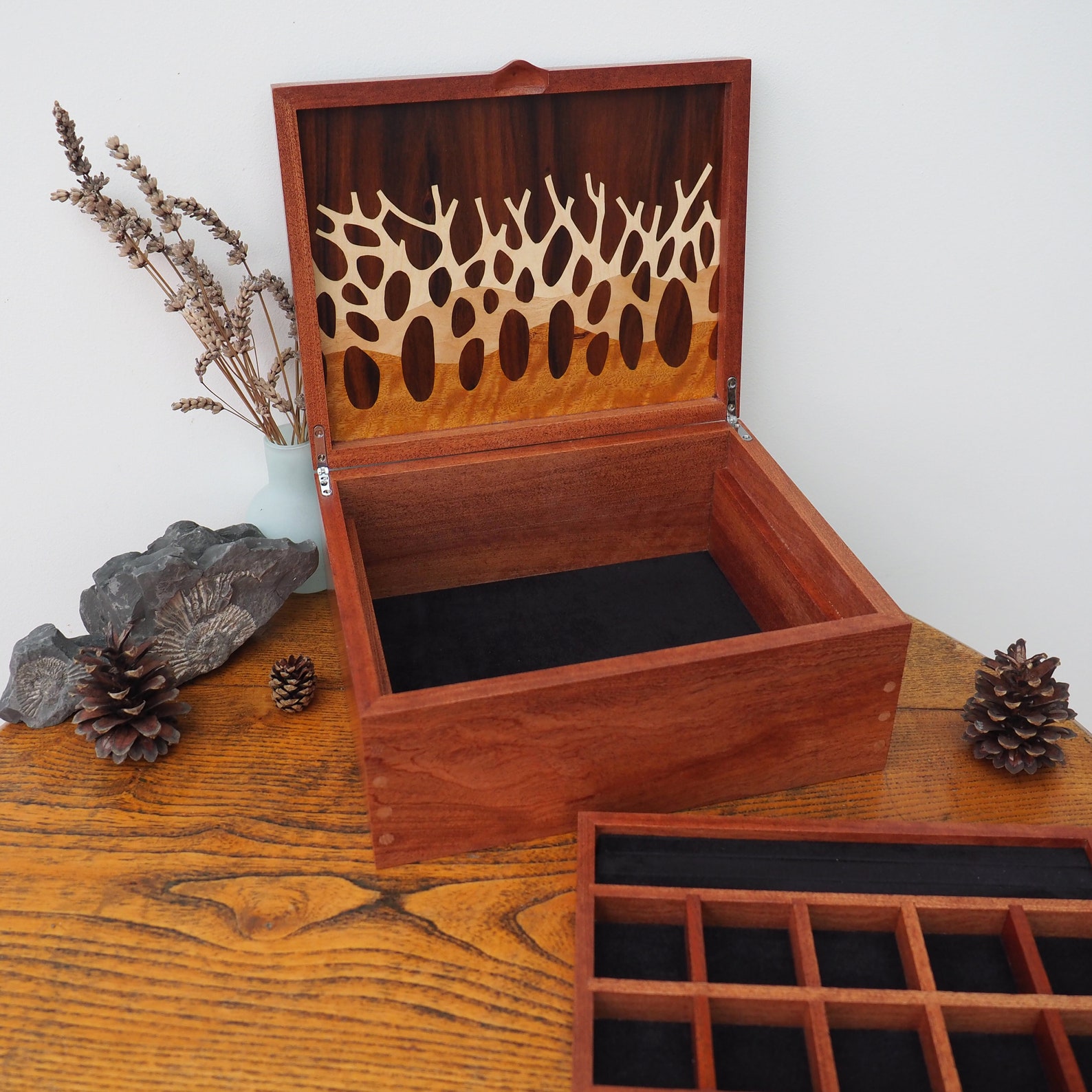 Large Wooden Jewellery Box Autumn Tree Design Wooden Keepsake - Etsy UK