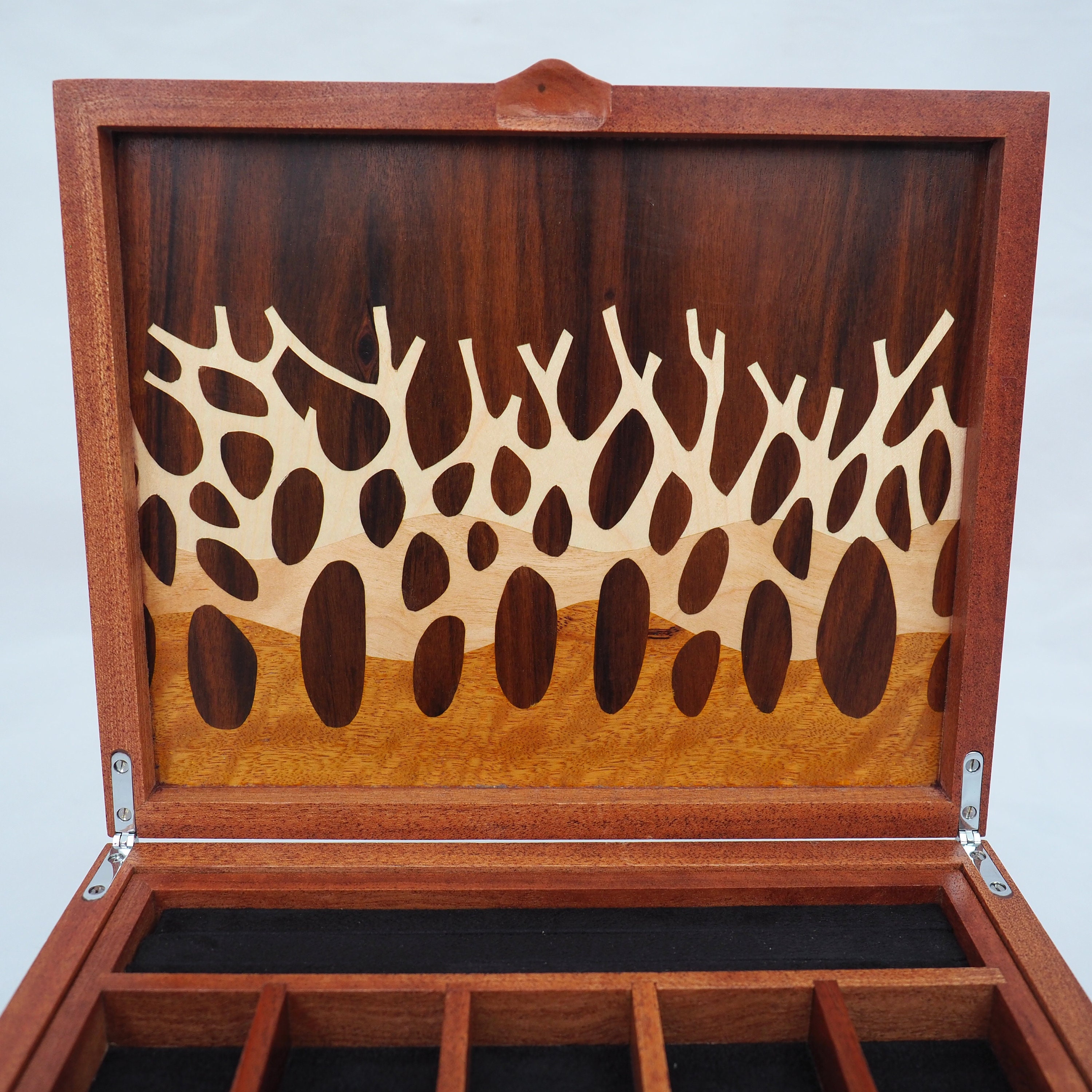 Large Wooden Jewellery Box Autumn Tree Design, Wooden Keepsake Box ...