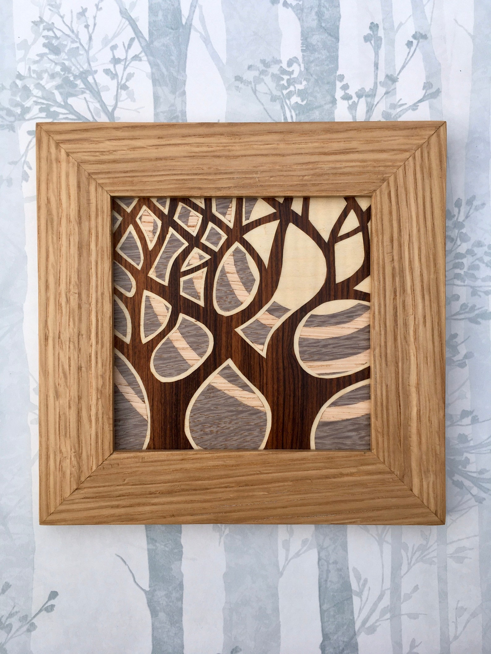 Miniature Tree Marquetry Wall Art Small Contemporary Tree - Etsy