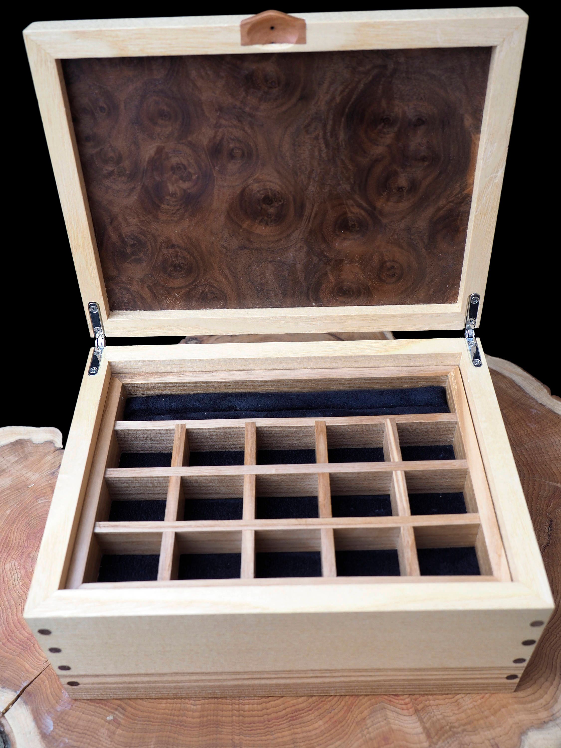 Large Wooden Jewellery Box With Silver Birch Design Wooden - Etsy UK