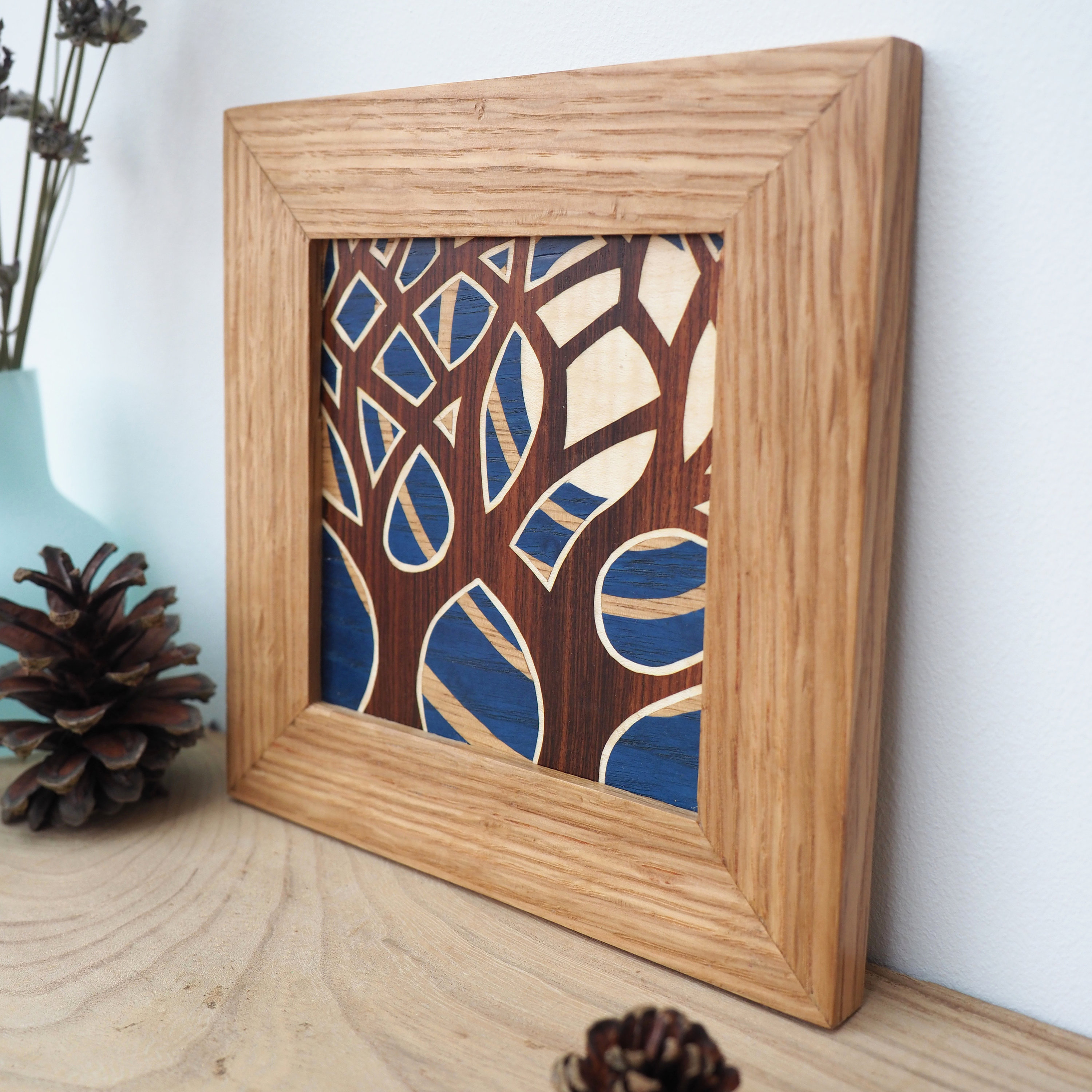 Miniature Tree Marquetry Wall Art Small Contemporary Tree - Etsy