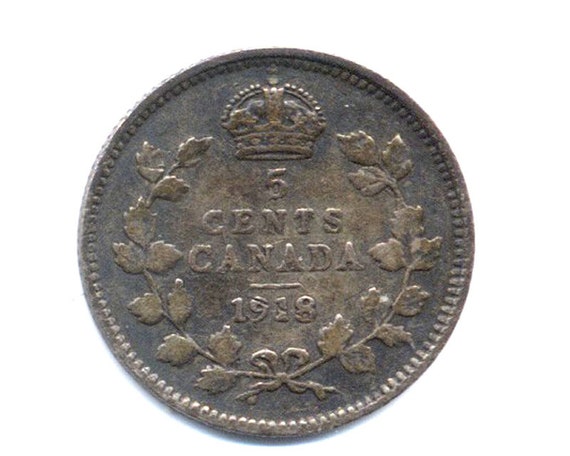 VG or better King George V 1917 Canada Five Cents Silver Art & Collectibles Coins & Money etna ...