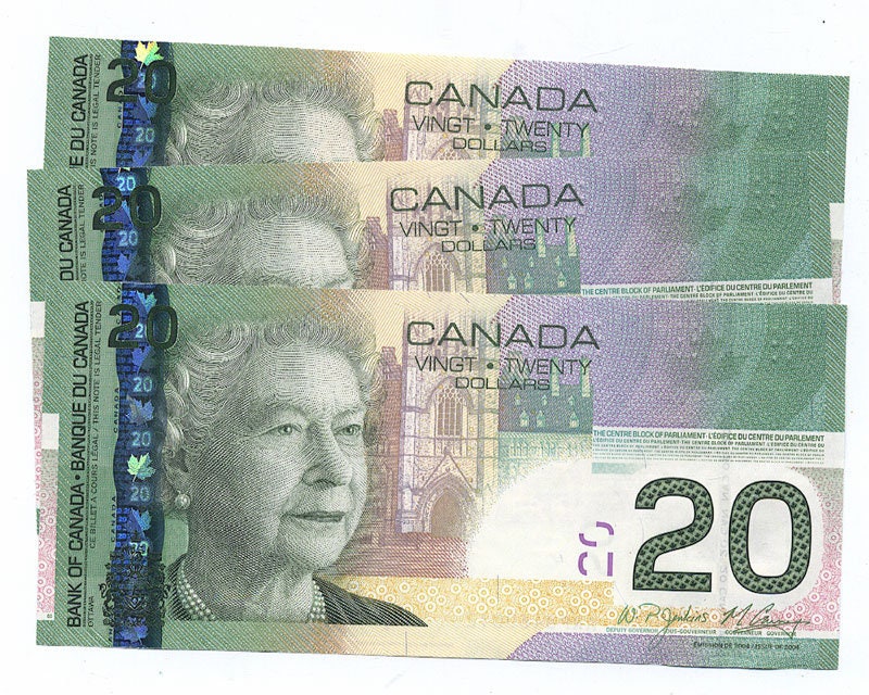 Canadian Money 20 Dollar Bill