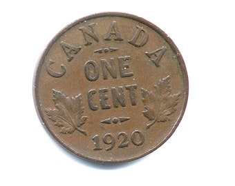 Canada 1920 X 4 1 Cent Copper Coin One Canadian George V Penny Lot #K27 ...