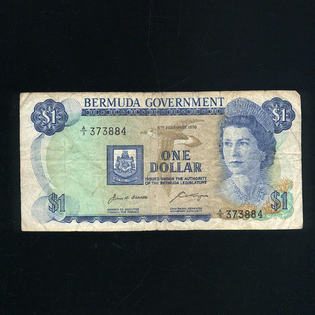 1970 Bermuda 1 Dollar Bank Note Queen Elizabeth II - Etsy
