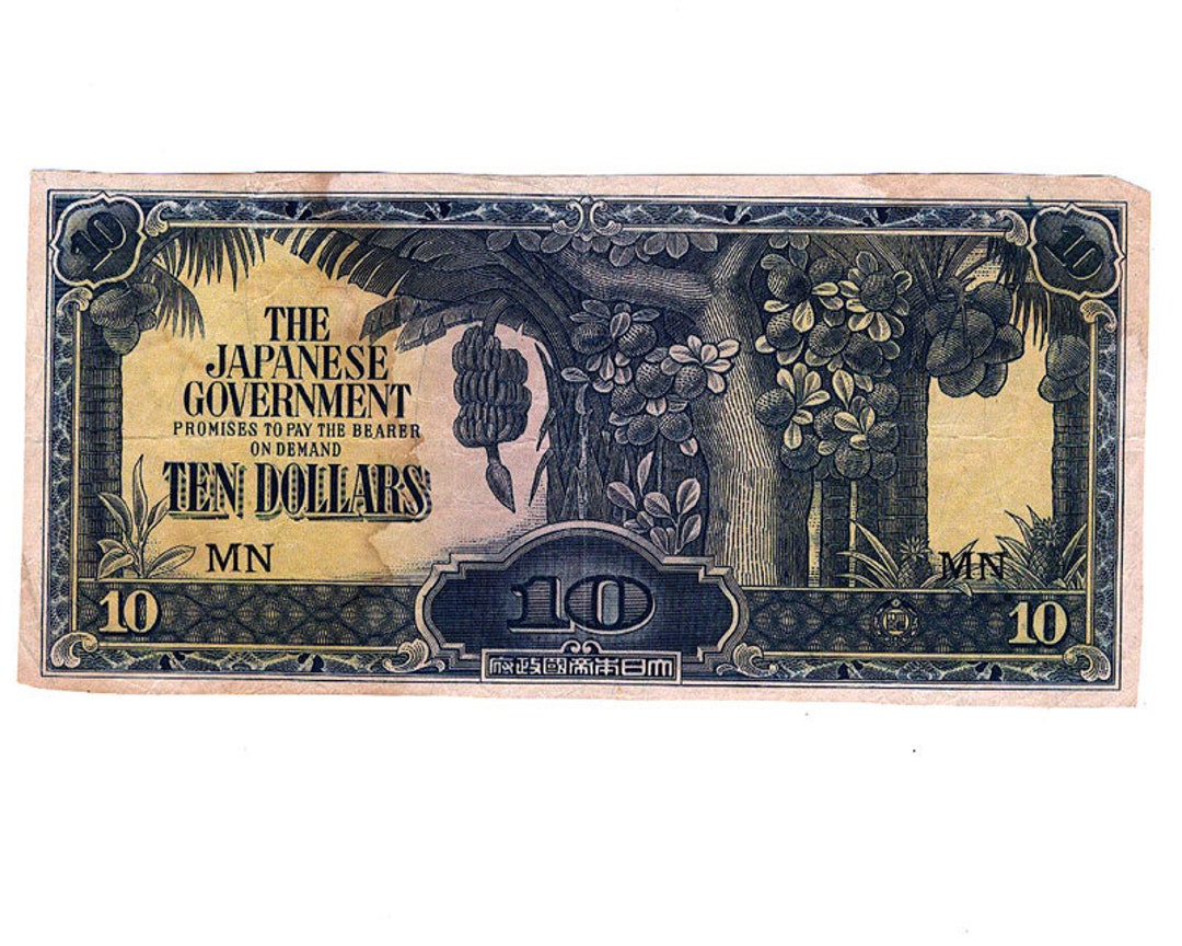 WWII Japanese Government 10 Dollars "banana Money" Bank Note - Etsy Canada