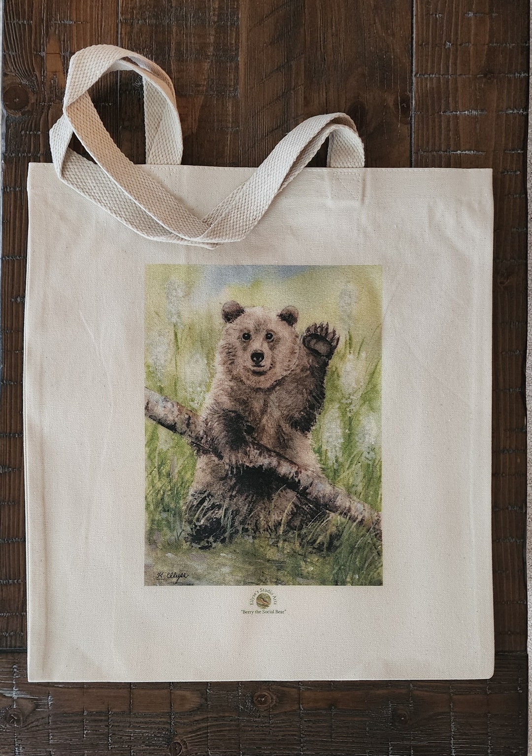 Berry the Social Bear Tote Bag - Etsy