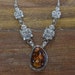Vintage Southwestern Sterling Silver and Amber Storyteller Necklace ...