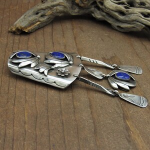 Vintage Navajo Lapis Sterling Silver Collar Brooch by Alice Platero - Etsy