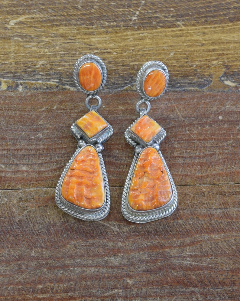 Vintage Spiny Oyster Sterling Silver Necklace and Earring Set | Etsy