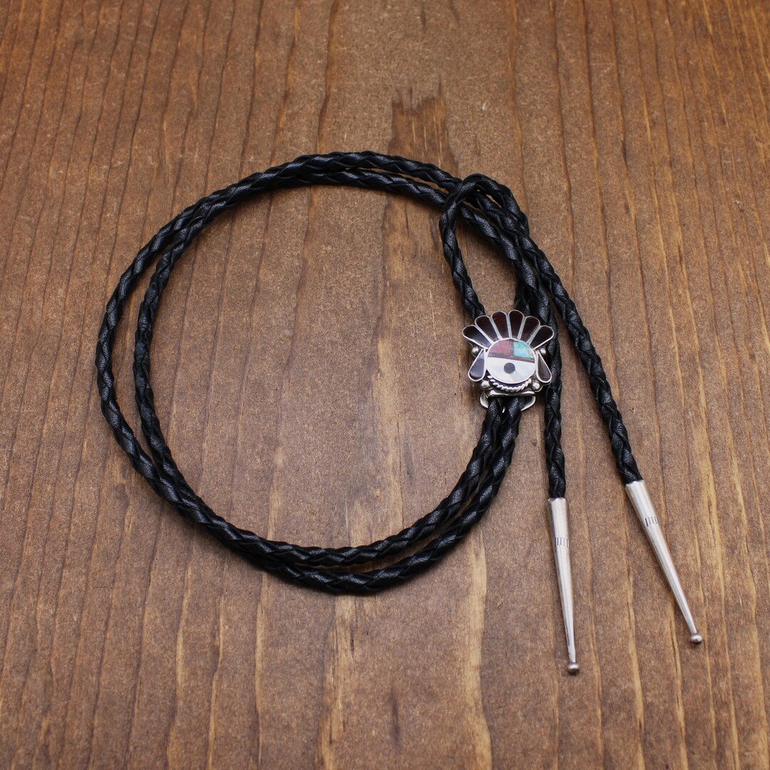 Sterling Silver Inlaid Zuni Sun Kachina Mask Bolo Tie - Etsy