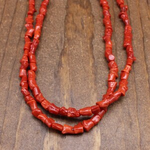 Two-strand Red Branch Coral Chunky Bead Necklace - Etsy