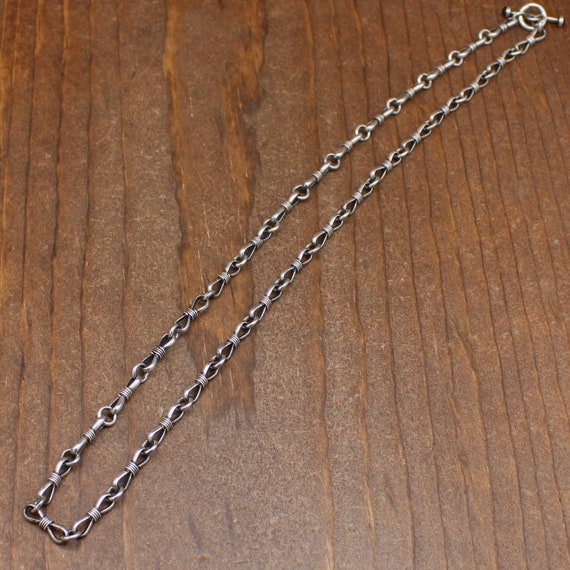 Handmade Sterling Silver Toggle Clasp Chain with Garn… - Gem