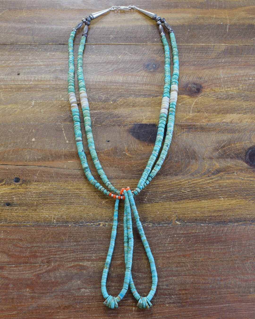 Vintage Navajo Turquoise Beaded Jacla Necklace - Etsy