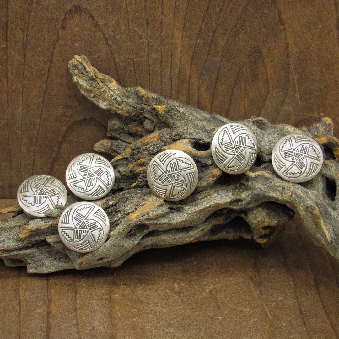 Set of 6 Sterling Silver Button Covers - Etsy