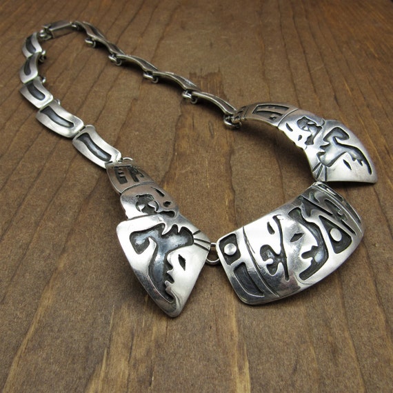 Unusual Handmade Sterling Silver Overlay Necklace - Gem