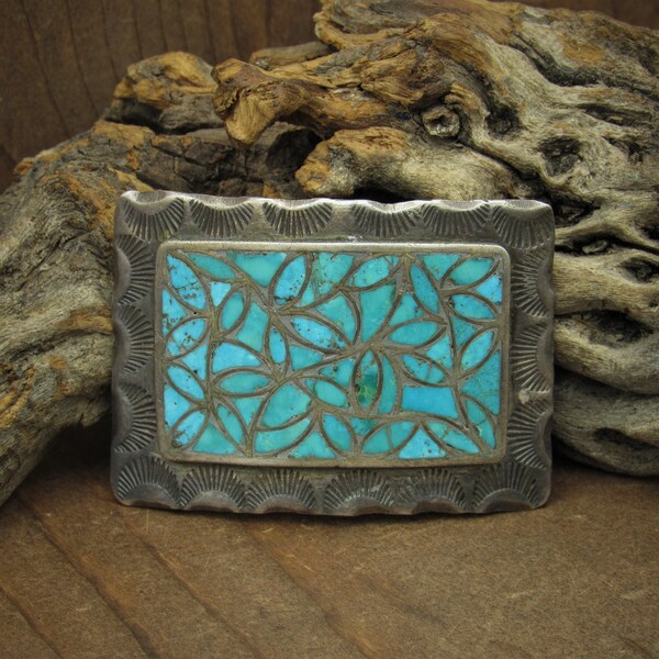 Silver Turquoise Belt Buckle - Etsy