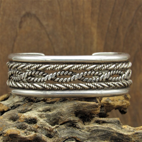 Southwest Sterling Silver Twisted and Braided Wire Cu… - Gem