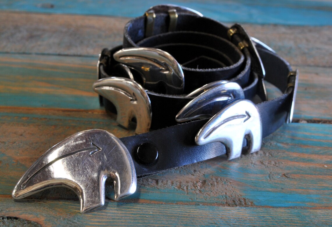 Vintage Navajo Sterling Silver Bear Concho Belt | Etsy