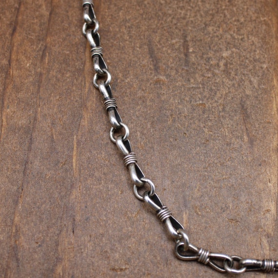 Handmade Sterling Silver Toggle Clasp Chain with Garn… - Gem