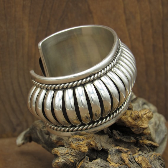 Striking Sterling Silver Coil Look Cuff Bracelet by N… - Gem