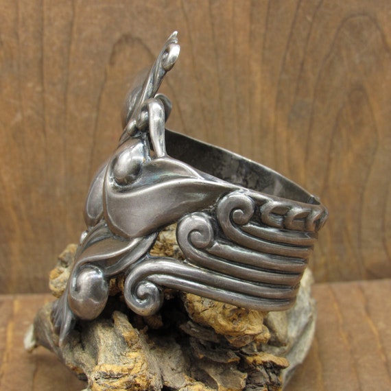 Vintage Sterling Silver Hinged Cuff Bracelet by Gerar… - Gem