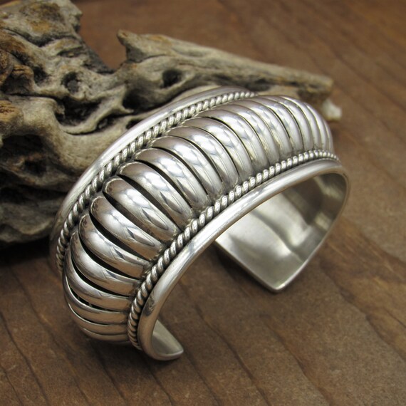 Striking Sterling Silver Coil Look Cuff Bracelet by N… - Gem