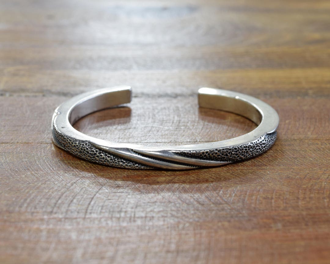 Vintage Sterling Silver Cuff Bracelet - Etsy