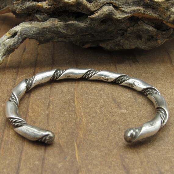 Southwest Sterling Silver Twisted Wire Rope Cuff Brac… - Gem
