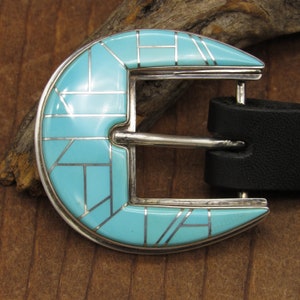 Navajo Vintage Sterling Silver Inlay Turquoise Ranger Set - Etsy
