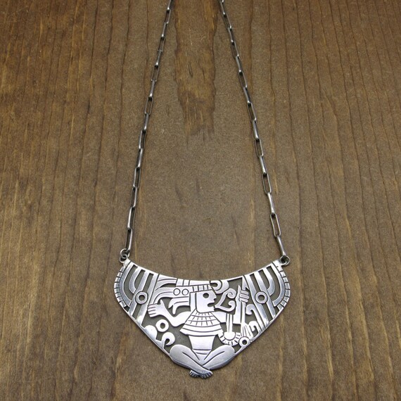 Sterling Silver Overlay Necklace With Hand Made Chain - Gem