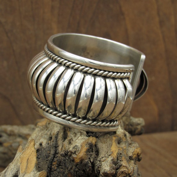 Striking Sterling Silver Coil Look Cuff Bracelet by N… - Gem