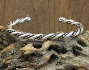 Sterling Silver Twisted Cuff Bracelet - Etsy