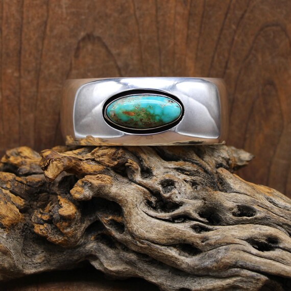 Sterling Silver Shadow Box Turquoise Cuff Bracelet By… - Gem