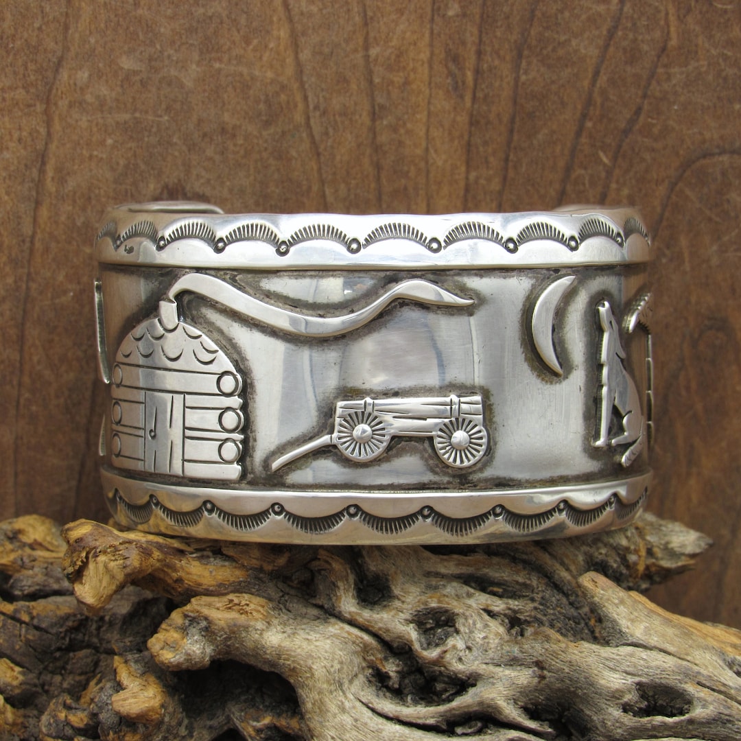 Vintage Navajo Sterling Silver Storyteller Cuff Bracelet - Etsy