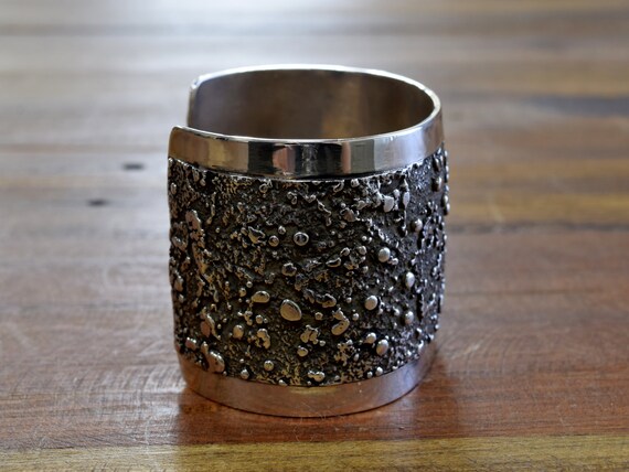 Vintage Navajo Silver Nugget Sterling Silver Cuff Bra… - Gem