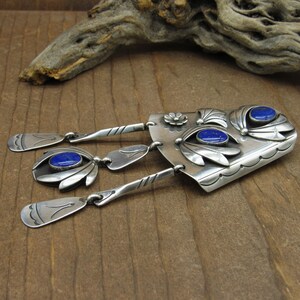 Vintage Navajo Lapis Sterling Silver Collar Brooch by Alice Platero - Etsy