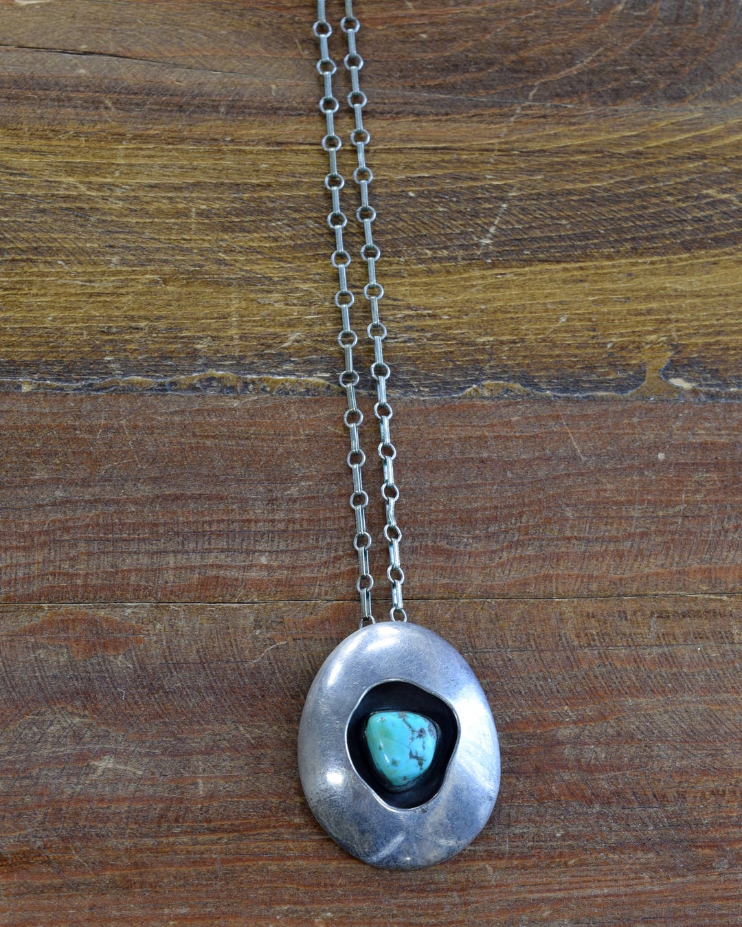 Sterling Silver and Turquoise Shadow Box Necklace - Etsy