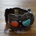 Vintage Navajo Carl Begay Sterling Silver Coral and Turquoise Watch ...