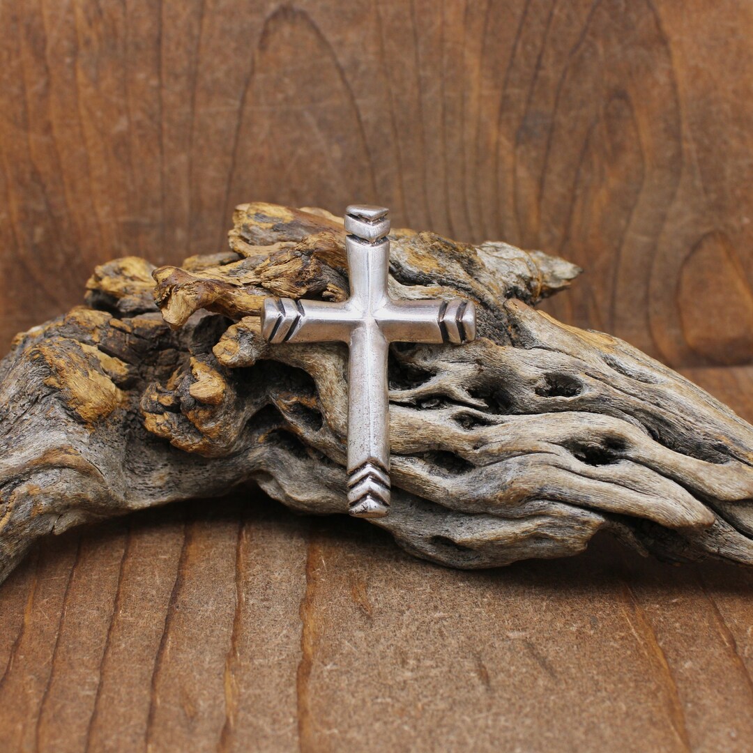 Vintage Cast Sterling Silver Cross Pin or Pendant - Etsy