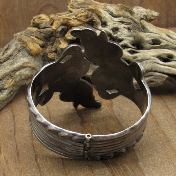 Vintage Sterling Silver Hinged Cuff Bracelet by Gerar… - Gem