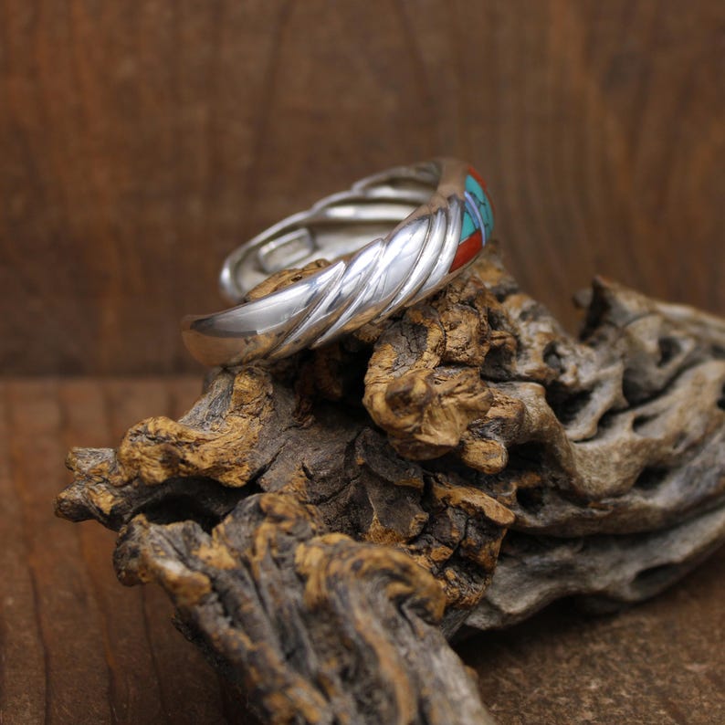 Knifewing Segura & Ray Tracy Sterling Silver Multi Stone Inlay Cuff ...