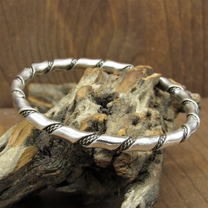 Sterling Silver Twisted Wire Rope Bangle Bracelet - Etsy