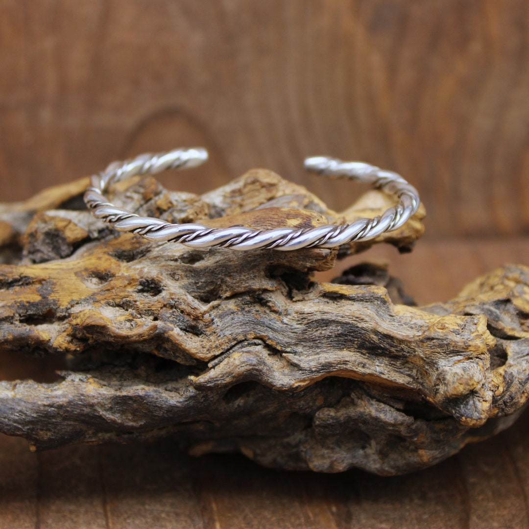 Vintage Sterling Silver Double Twisted Wire Cuff Bracelet - Etsy