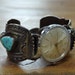 Vintage Navajo Carl Begay Sterling Silver Coral and Turquoise Watch ...