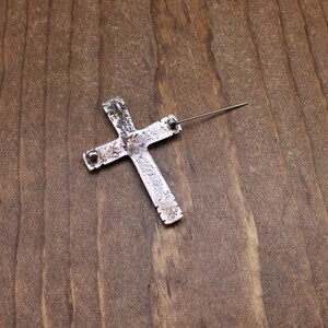 Vintage Cast Sterling Silver Cross Pin or Pendant - Etsy