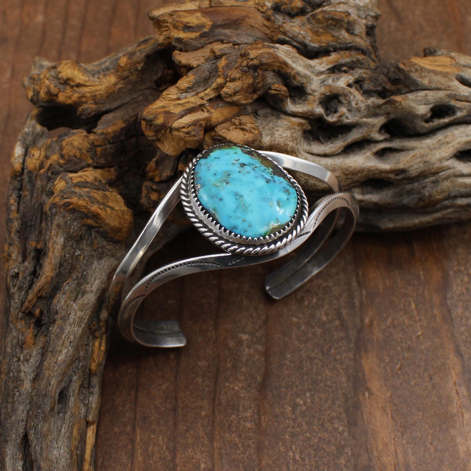 Sterling Silver Split Triangle Wire Shank Turquoise Cuff Bracelet - Etsy